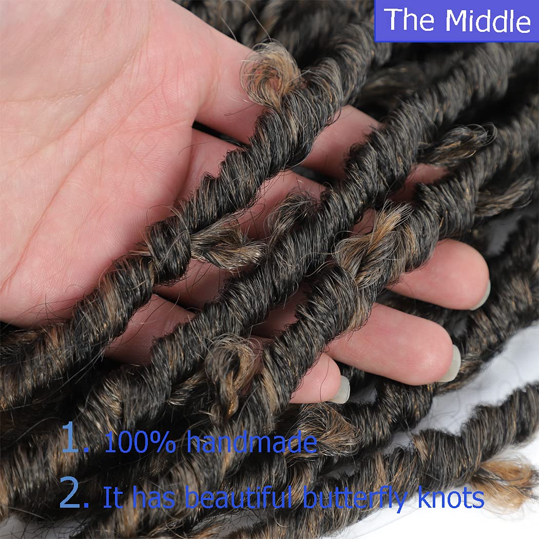 Buy Butterfly Faux Locs Crochet Hair 12 Inch, 6 Packs Handmade Pre ...