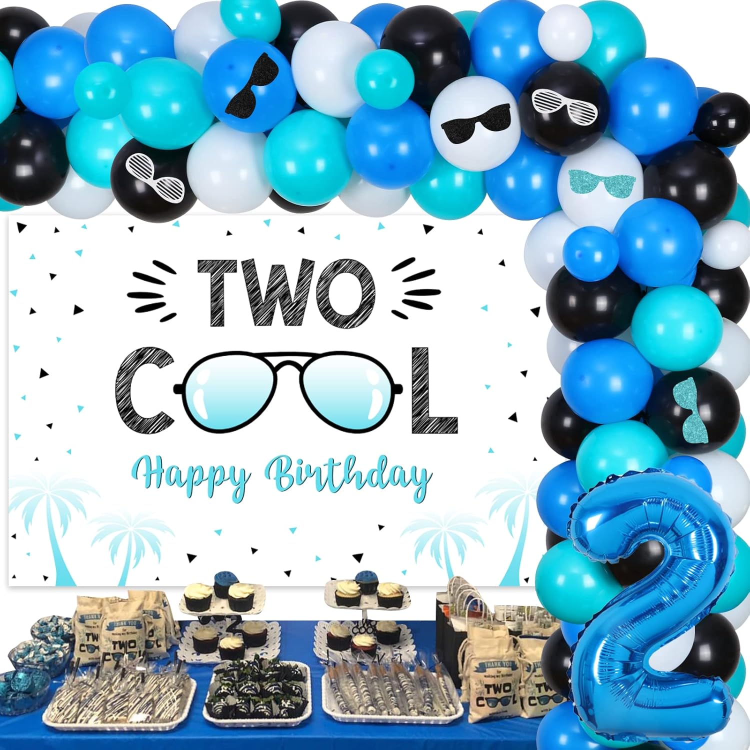 Amazon.com: Two Cool Birthday Party Decorations Boy, Two Cool Balloon ...