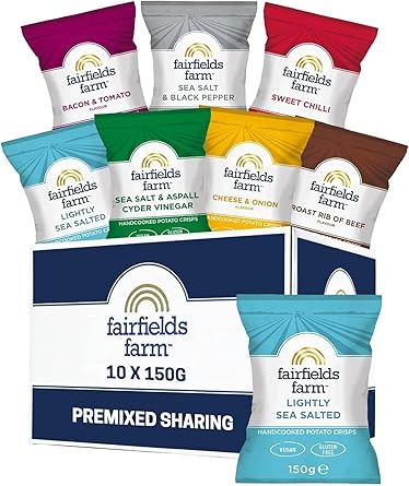 Fairfields Farm Mixed Box Crisps (10 x 150g) - Gluten Free, Vegan ...