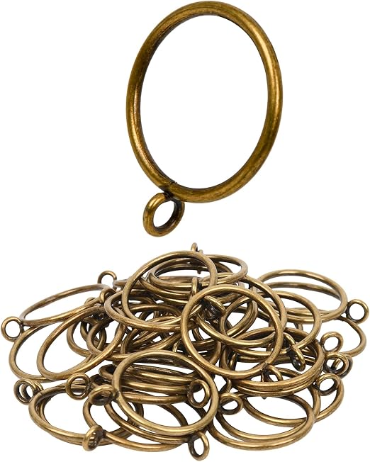 Amazon.com: Manysky Curtain Rings with Eyelets, 48 Pack Metal Drapery ...