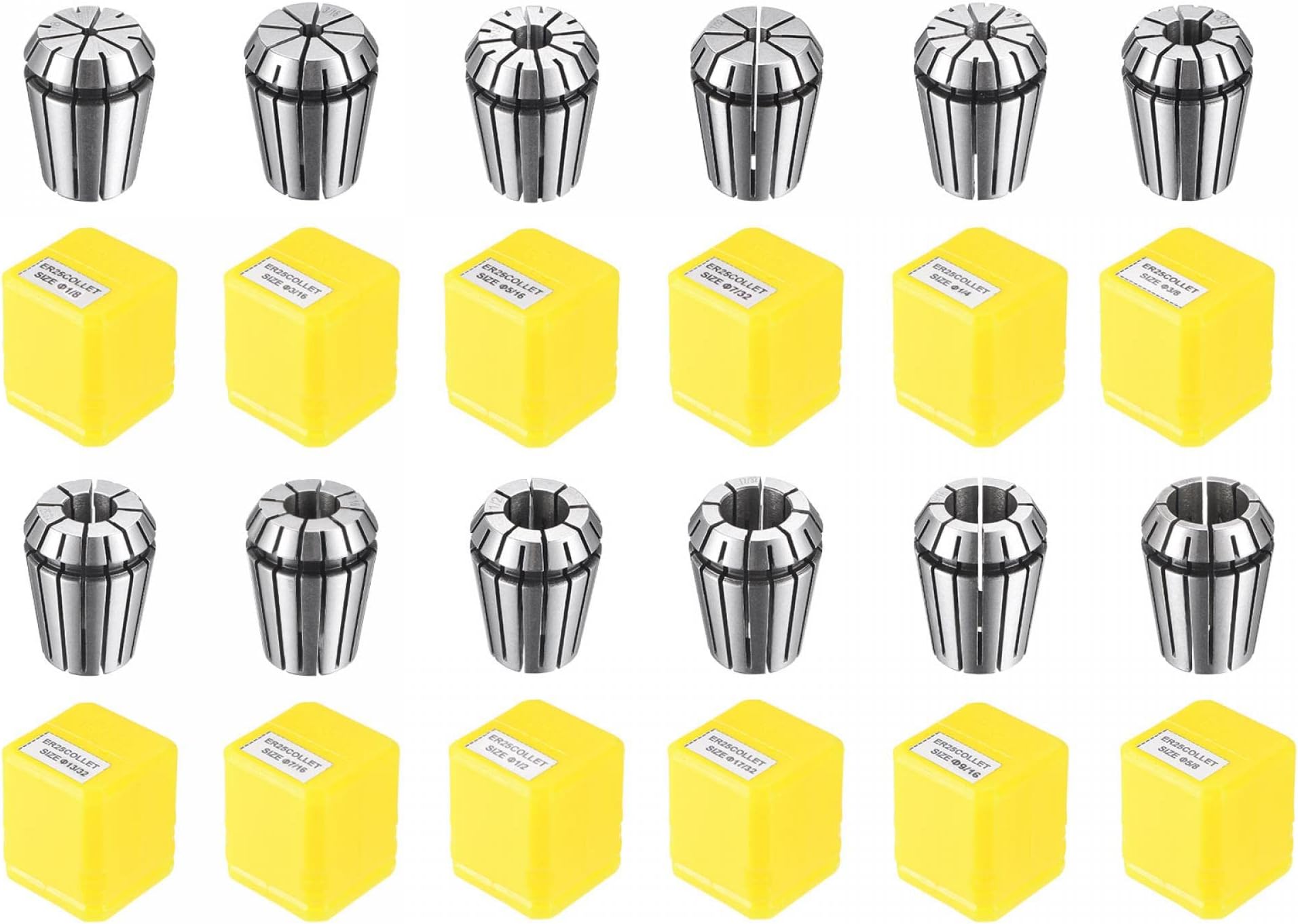 SILIVN 12PCS ER25 Spring Collet Set for CNC Engraving Machine & Milling ...