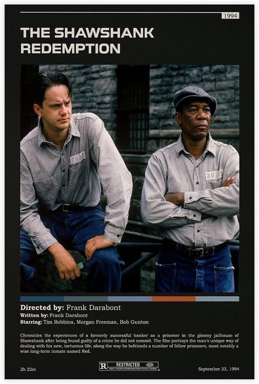 The Shawshank Redemption Movie Poster Living Room Bedroom Study 0 ...