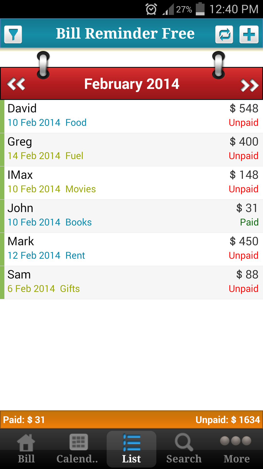 Bill Reminder Free BillManager - App on Amazon Appstore