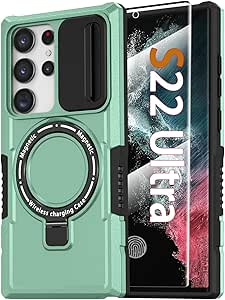 Amazon.com: KTUOHU for Samsung Galaxy S22 Ultra Case with Magnetic Ring Stand [Compatible with ...