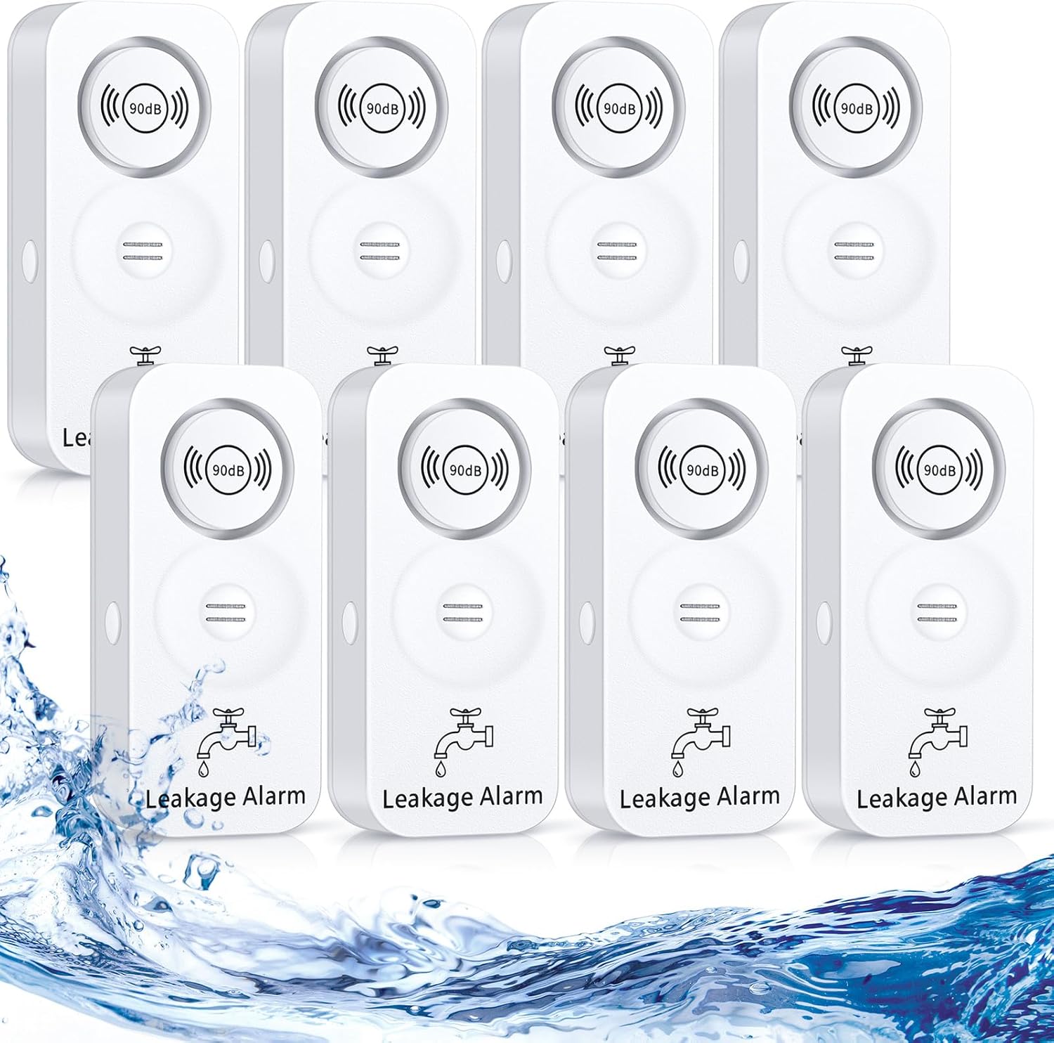 Copkim 8 Pcs Water Leak Detector 90 dB Audio Alarm Water Detector Water ...