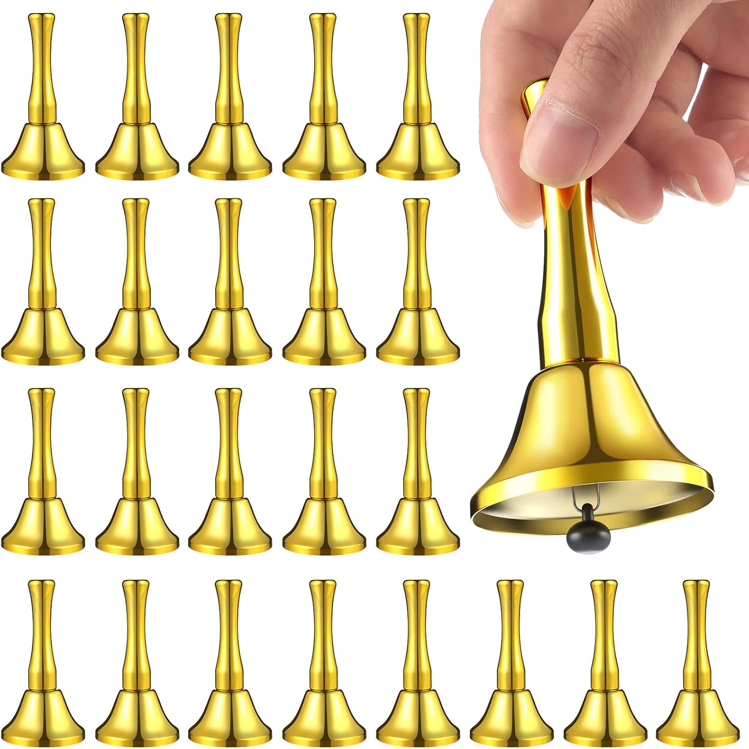 Amazon.com: Yeshone 30 Pcs Gold Hand Bells Bulk Wedding Dinner Service ...