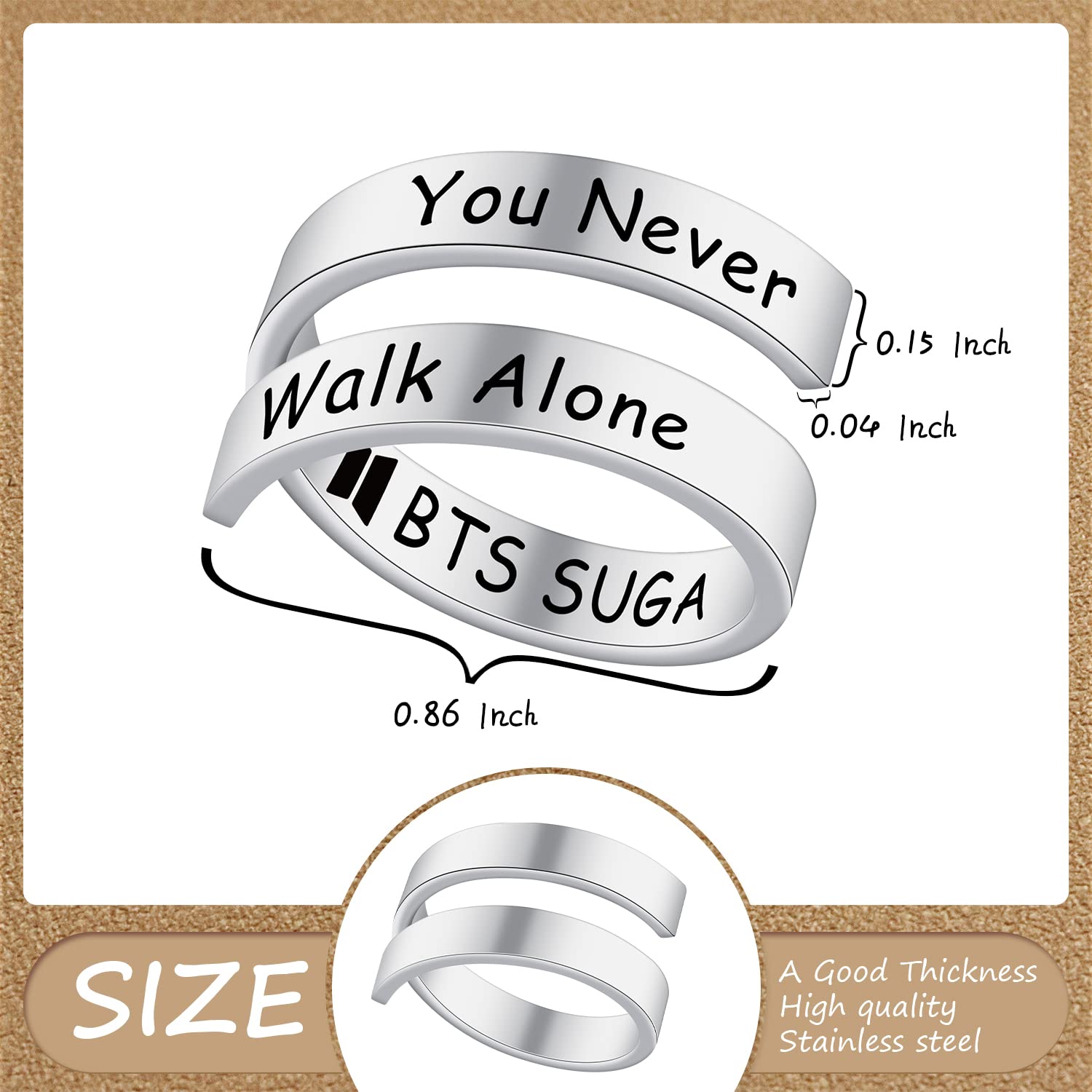 ARETIS Kpop BTS Ring BTS You...B09KS1RPB4 | Encarguelo.com