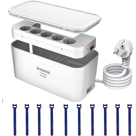Cache multiprise - avec multiprise intégré, USB-C, USB-A, 5 x Prises ...