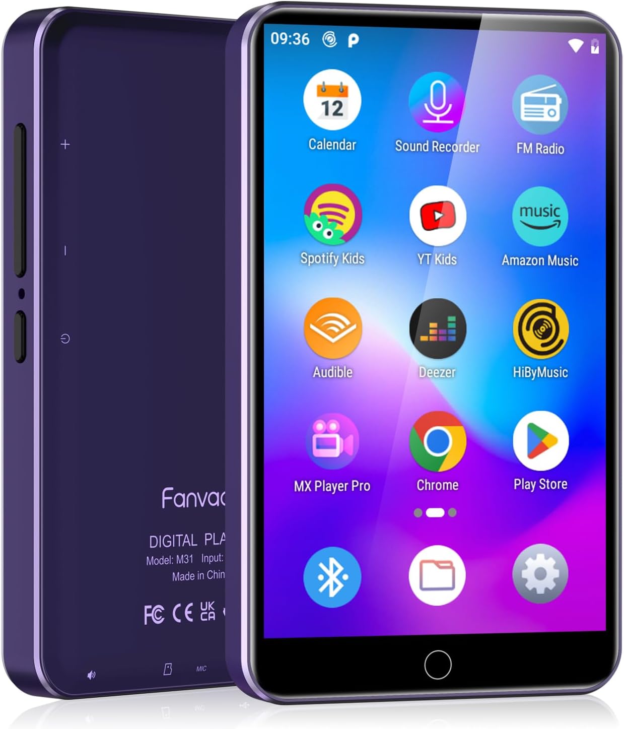 Amazon.com: Fanvace MP3 Player with Bluetooth WiFi, 4" MP3 Player with Spotify, Android MP4 ...