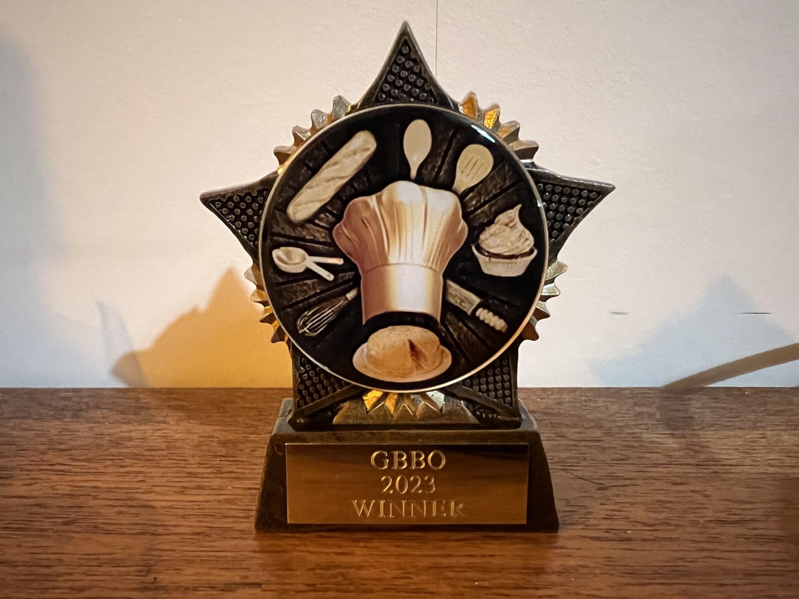 Cooking Chef Trophy Star 90mm Award Antique Gold Resin Bake Off Come ...