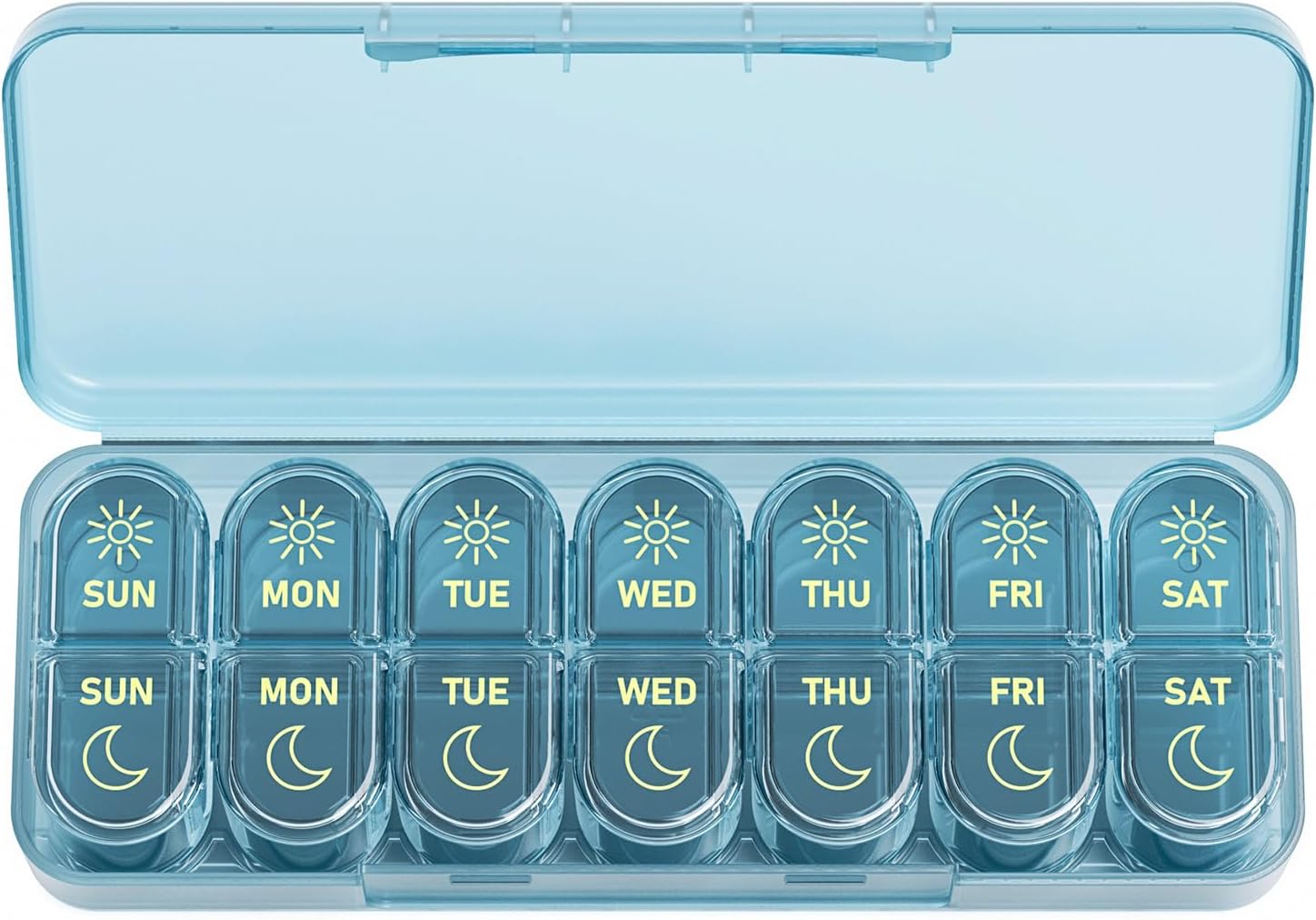 Daviky Weekly Pill Organizer 2 Times a Day, 7-Day AM PM Medicine Case ...