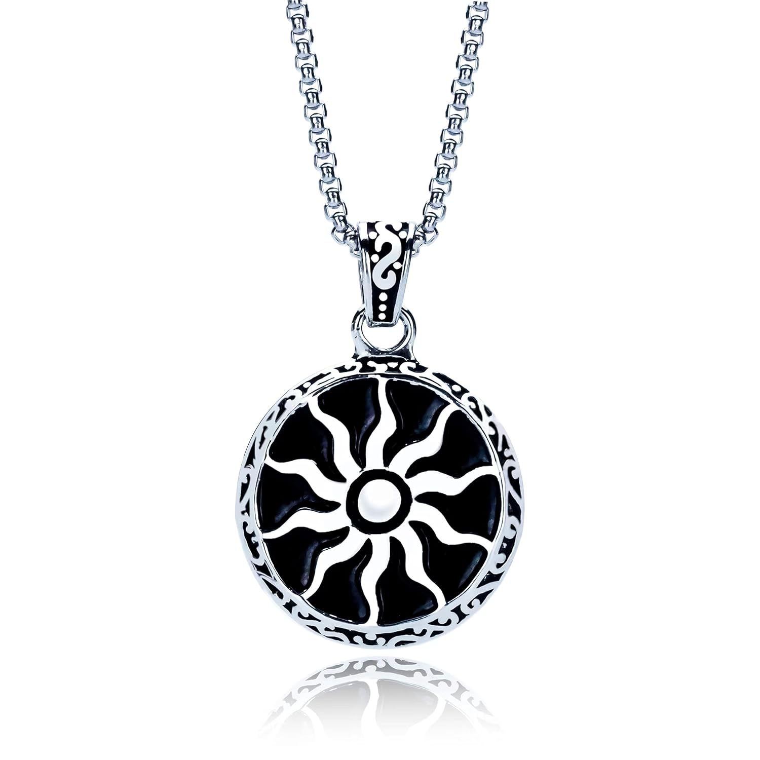 Fashion Frill Men's Jewellery Silver Chain For Mens Sun Power Design ...