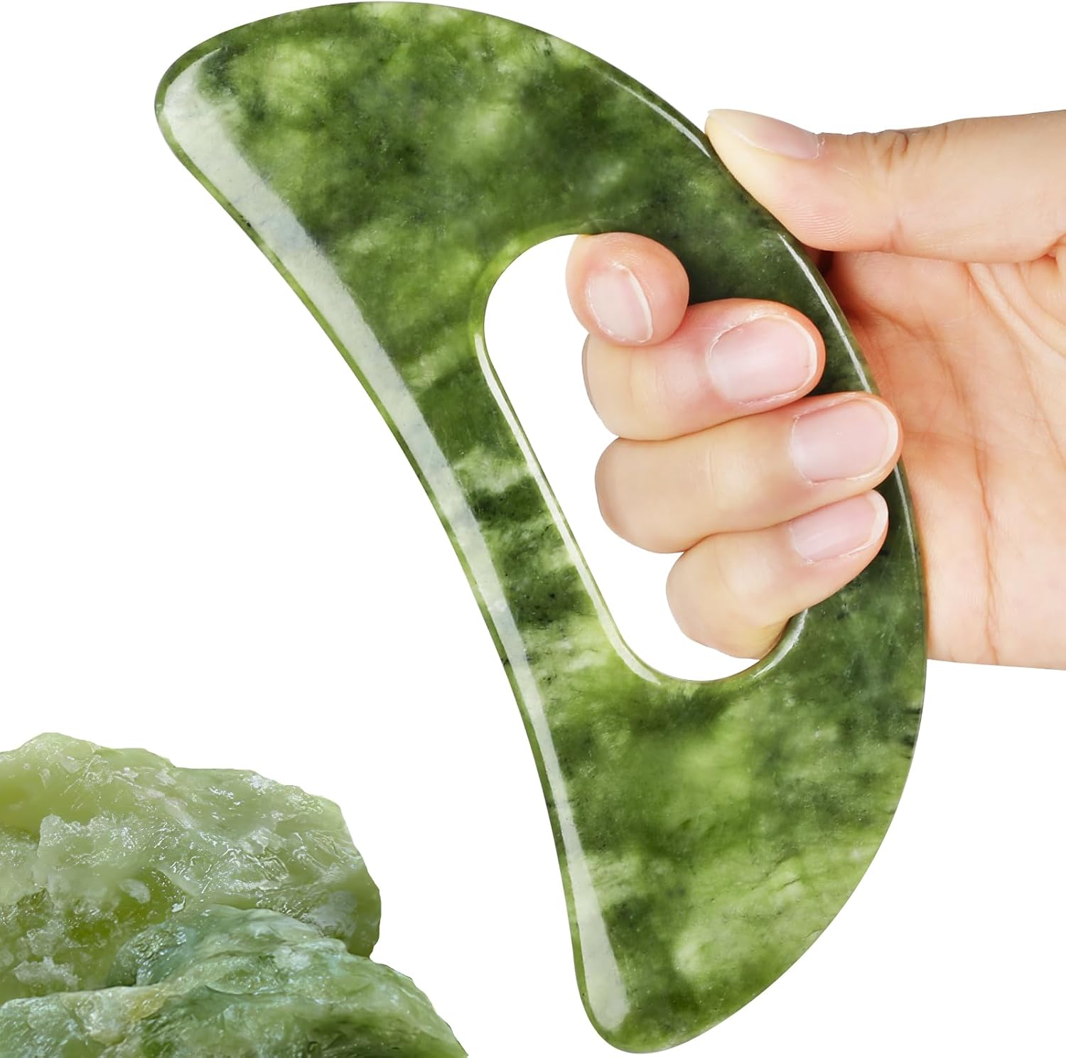 Amazon.com: Jade Stone Gua Sha Massage Tool Large Guasha Board with ...