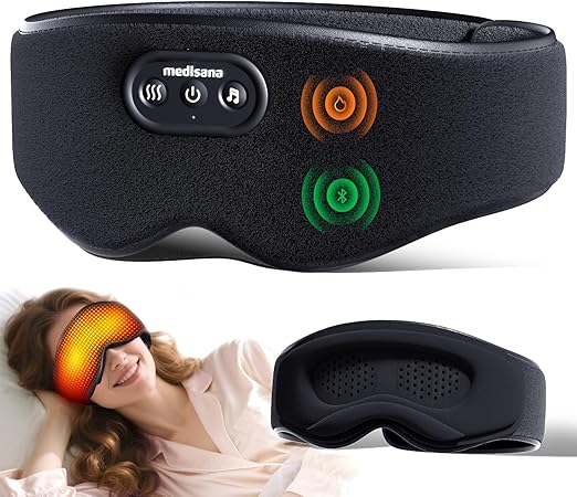 Amazon.com: medisana Heated Eye Mask with Sleep Headphones, Sleep Mask ...