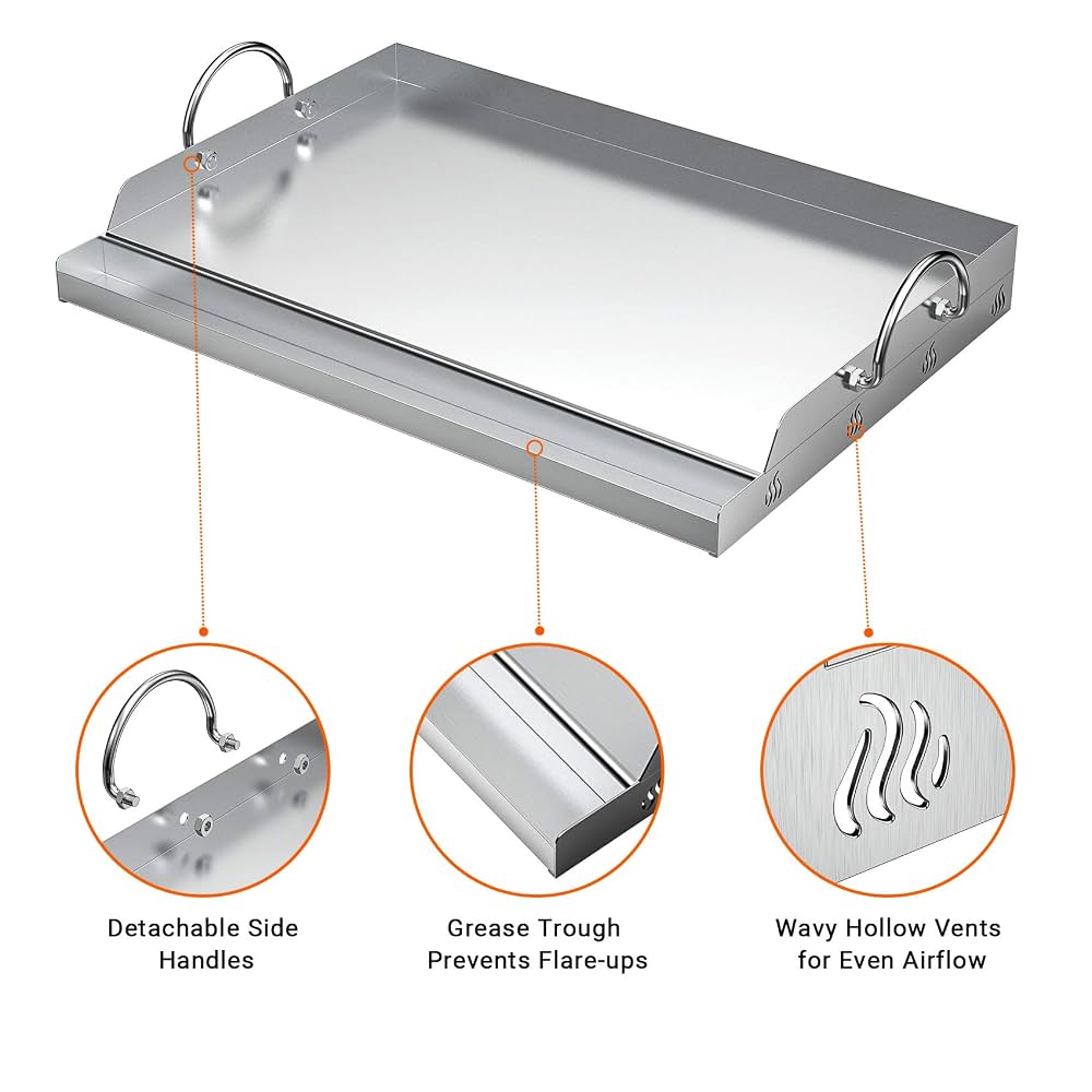 18x16 Inch Rectangular Griddle Plate VEVOR 18x16 Inch Stainless Steel ...