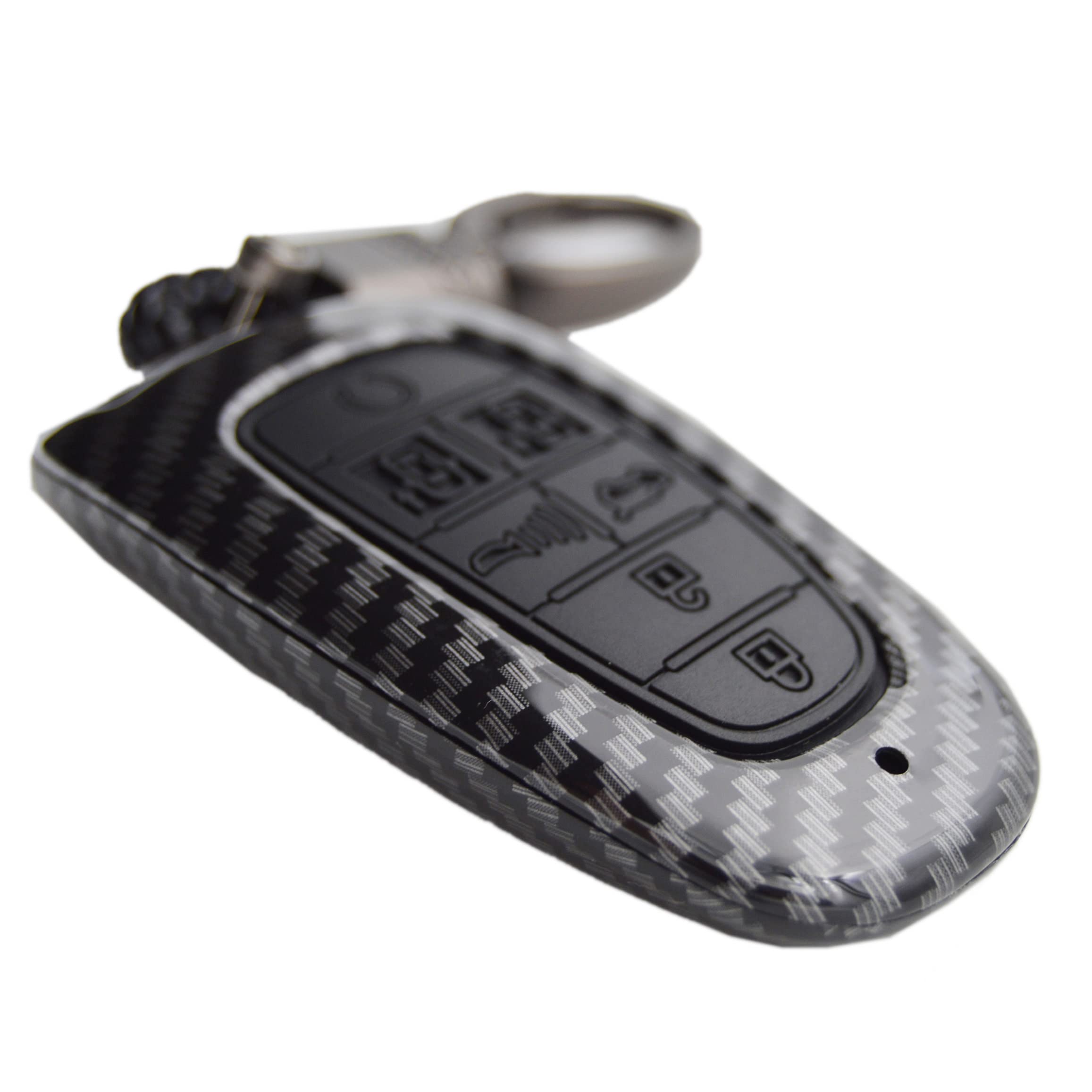 Amazon.com: 2-Layers Hybrid Combo Carbon Key Fob Cover + Keychain for ...