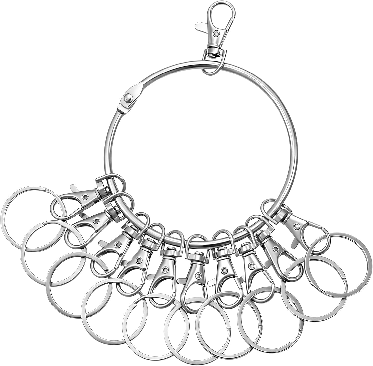Xyembu 1 Set Portable Metal Ring Key Organizer Holder with 10 Swivel ...