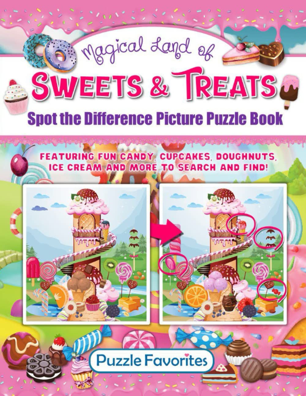 Spot the Difference Magical Land of Sweets & Treats: Picture Puzzle ...