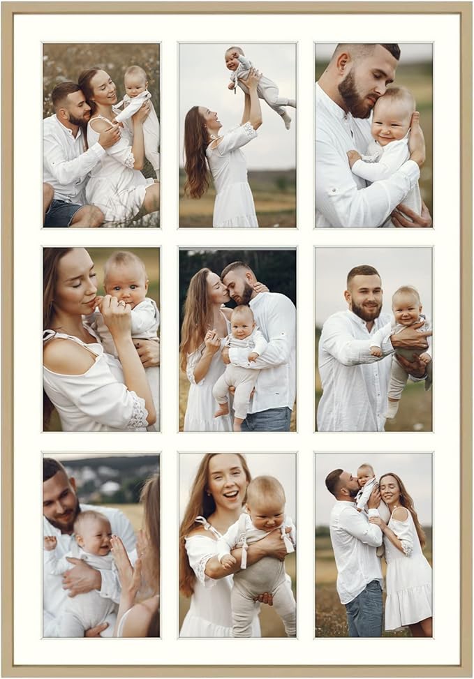 Amazon.com - Golden State Art, 13.6x19.7 Gold Aluminum Collage Frame ...