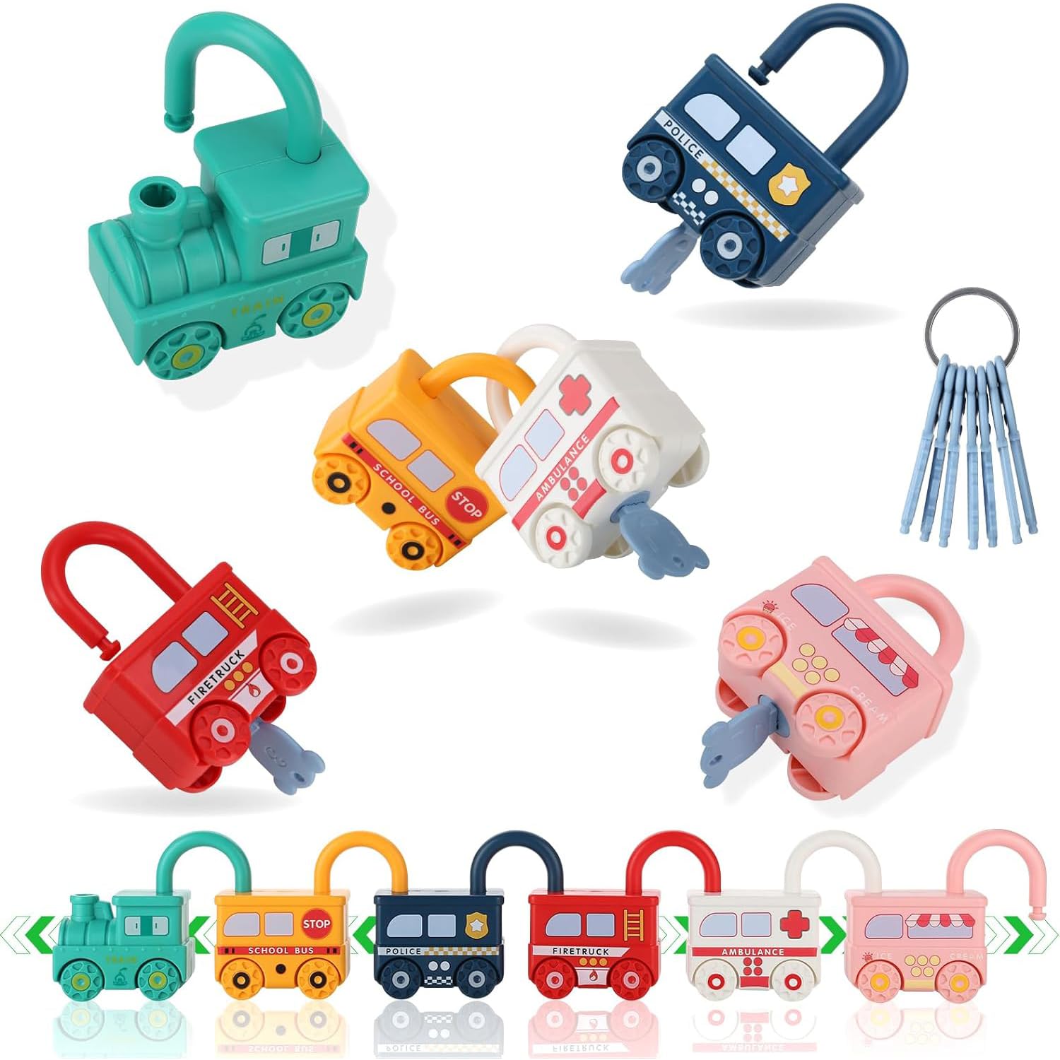 Zfish Montessori Lock and Key Toys for Toddlers, Preschool Matching and ...
