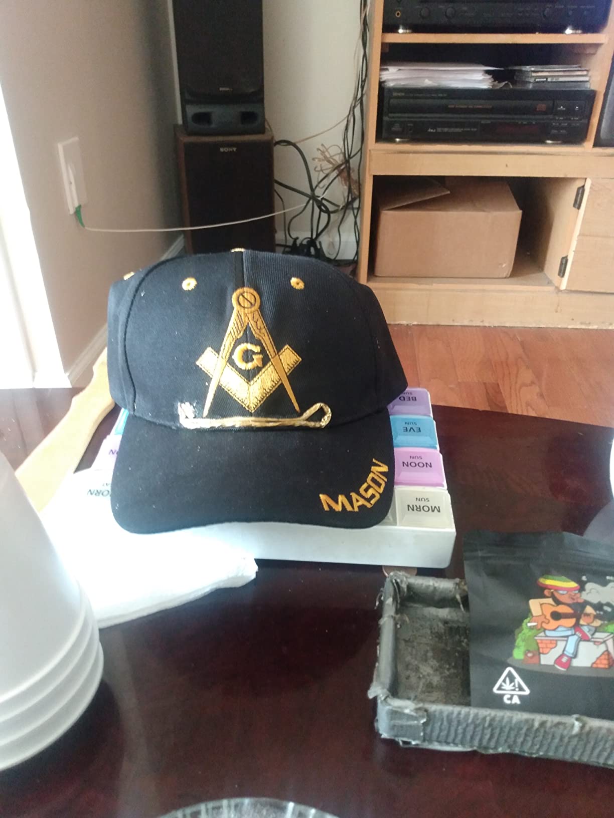 Amazon.com: GenCP Freemason Embroidered Black Adjustable Hat Mason ...