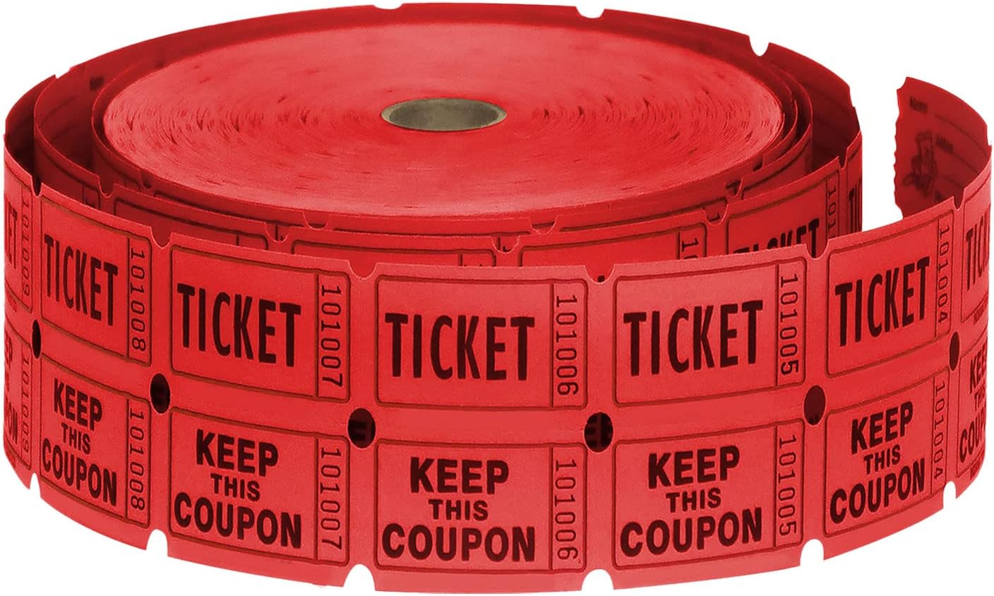 Amazon.com : Raffle Tickets Double Roll - 2000 Ticket Count Per Roll ...