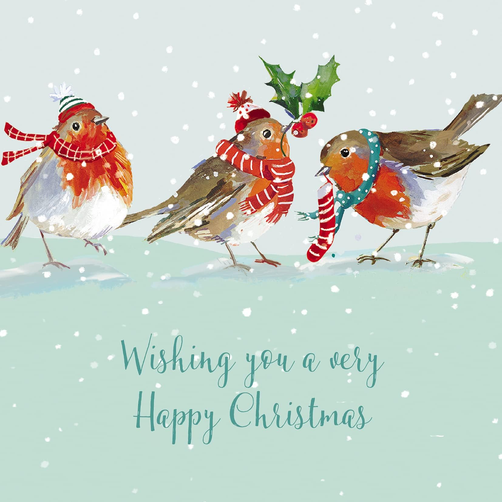 Ling Design Pack of 6 Charity Christmas Cards - 'Christmas Robins ...