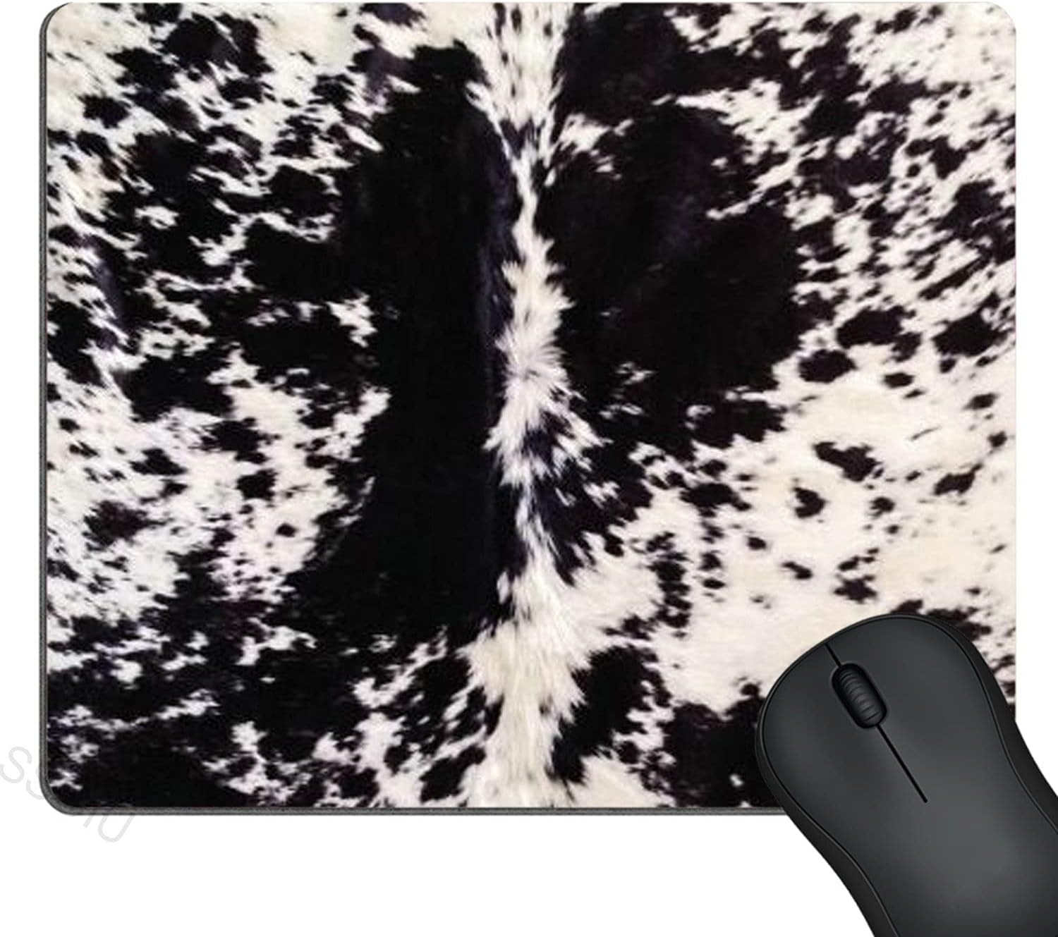 Amazon.com: SSOIU Cowhide Print Mouse Pad, Black & White Cow Spots ...