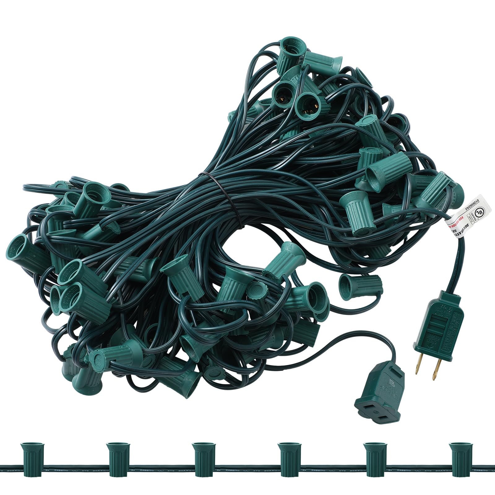 Copkim C7/E12 Christmas Light Sockets Set, UL Listed C7 Sockets C7 ...