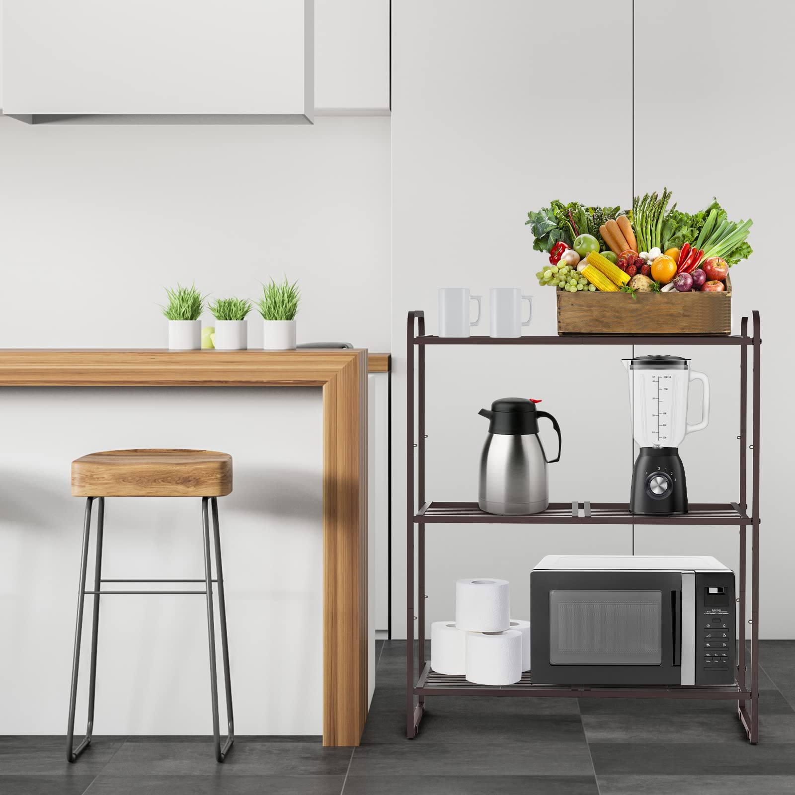 Simple Trending 3-Tier Stackable Wire Shelving Unit Storage Rack ...