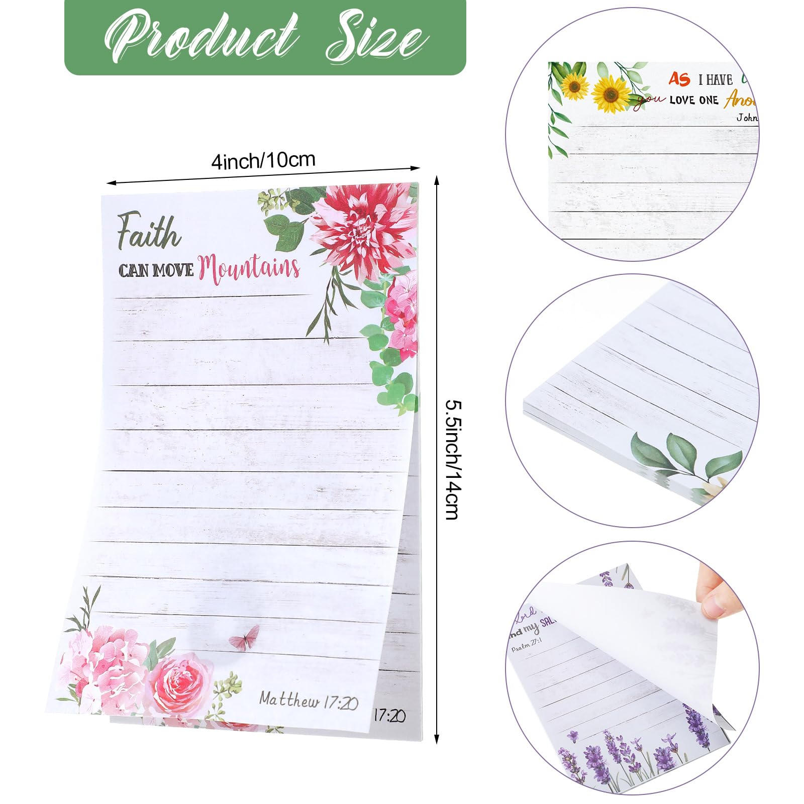 Snapklik.com : Colarr 16 Pack 480 Sheets Bible Sticky Notes 4x5 5 ...