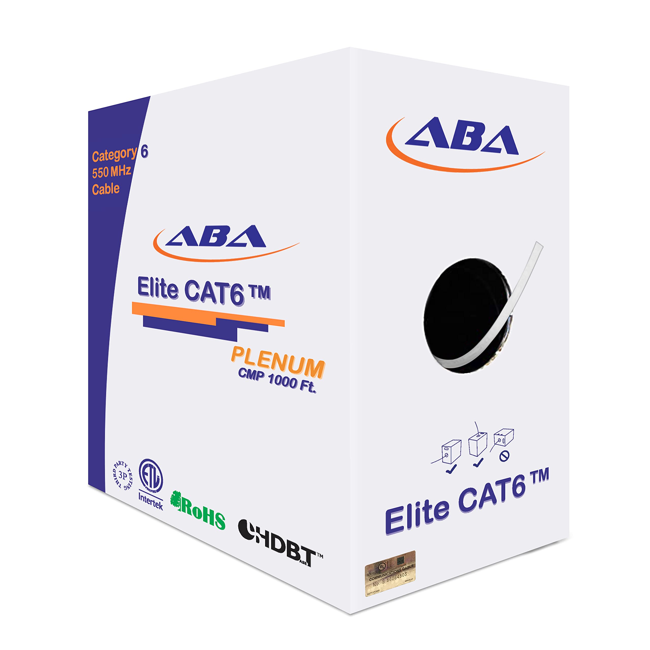 Amazon.com: CAT6 Plenum (CMP), Ethernet Cable 1000ft, Unshielded ...