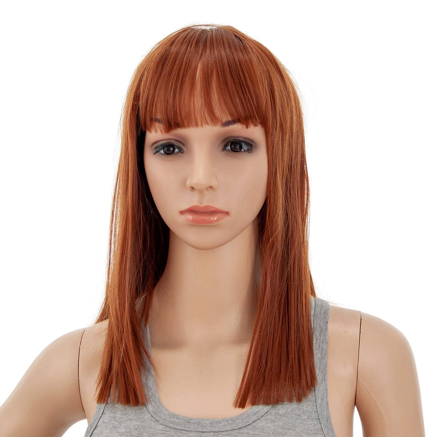 Amazon.com : SWACC 14 Inches Short Straight Medium Shoulder Length Wig ...