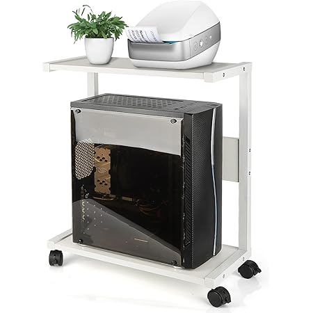 Amazon.com: YBING Computer Tower Stand White PC Tower Stand 2 Tier CPU ...