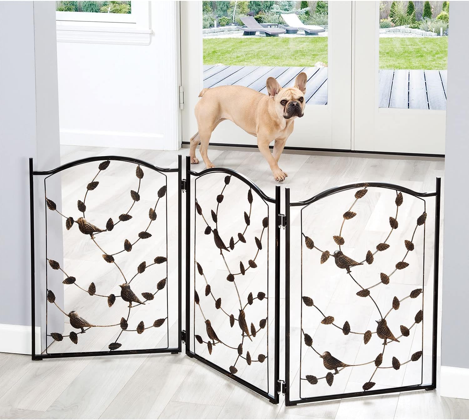 Etna 3 Panel Pet Gate - Trifold Metal Leaf Bird Dog Gate in Nepal at ...