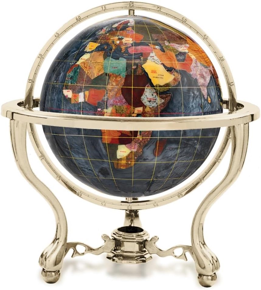 Amazon.com: Alexander Kalifano Gemstone Globe with Gold Colored ...