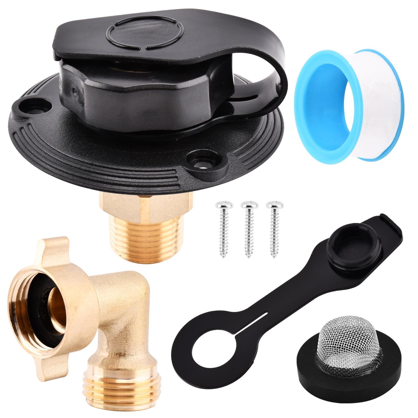 Amazon.com: NINEFOX RV City Water Inlet with Check Valve,3/4 NH Female ...