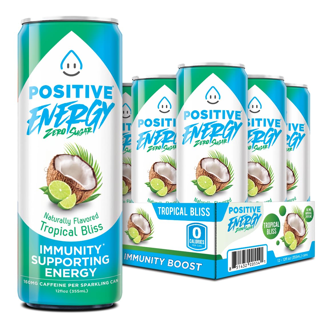 Buy POSITIVE ENERGYBeverage Crankin Colada | 12-oz Can, Pack of 12 ...