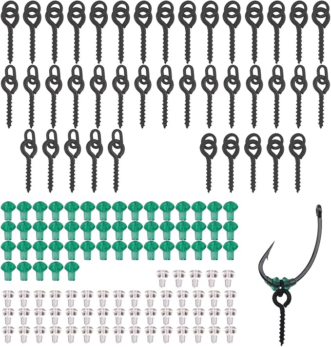 FYSL 140Pcs Bait Screws Set 40Pcs Fishing Bait Screws 100Pcs Hook Stops ...
