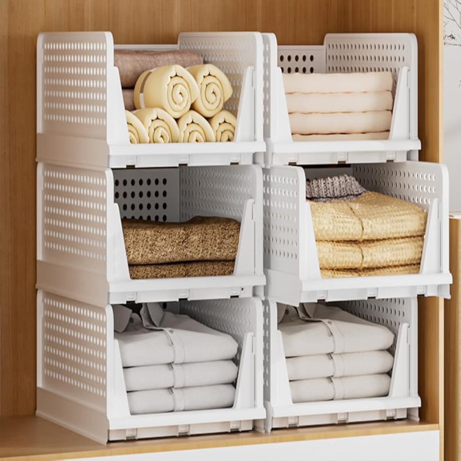 URBAN LUXY Plastic Collapsible Wardrobe (6Pcs-Big, White) : Amazon.in ...