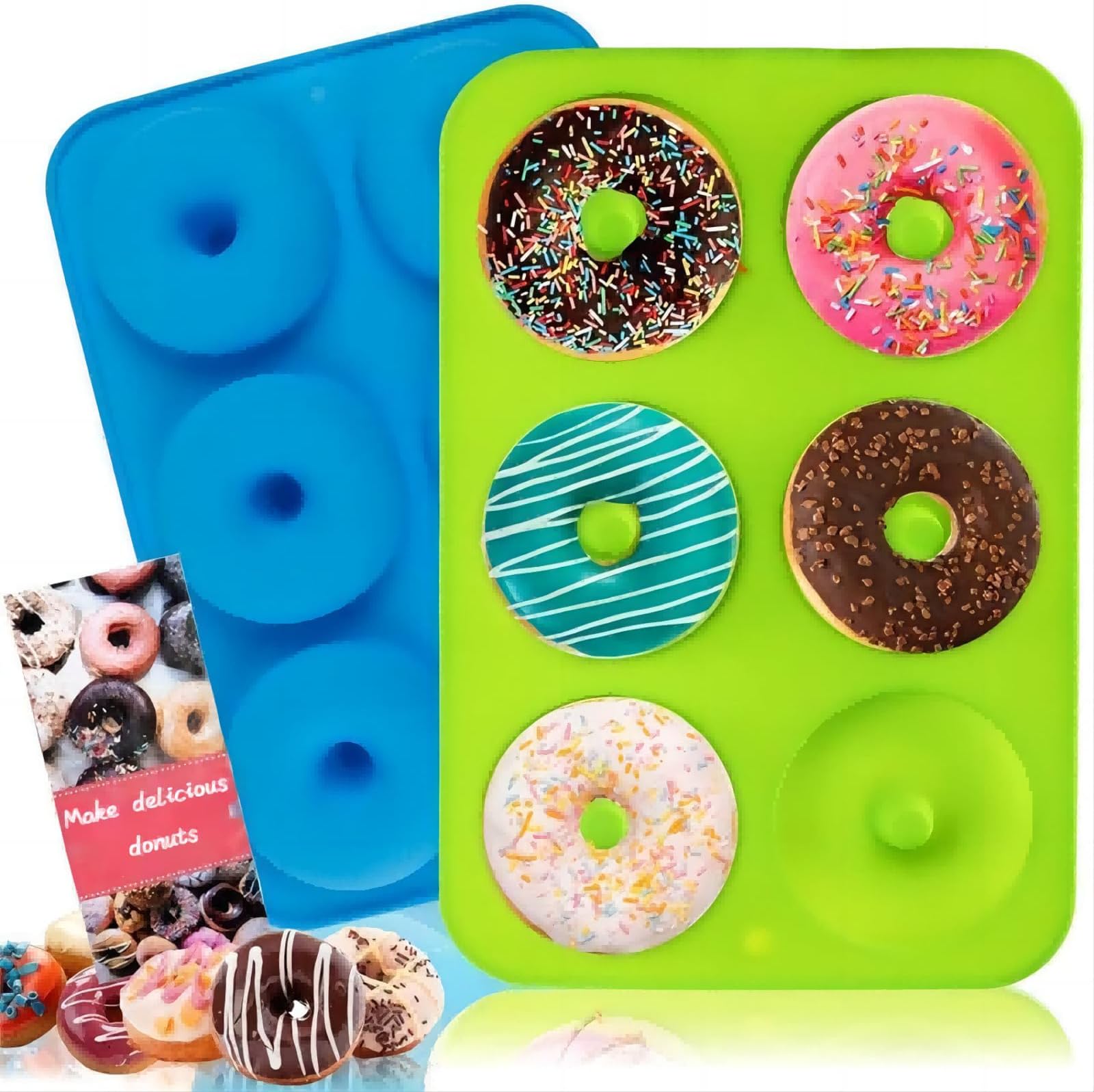 Amazon.com: Newk Silicone Donut Pan, 6 Cavity Non-Stick Silicone Donut ...