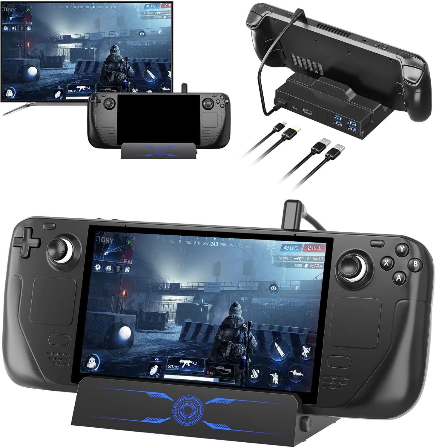 Amazon.com: Steam Deck Docking Station,HDMI 2.0 4K@60HZ Steam Deck Dock ...