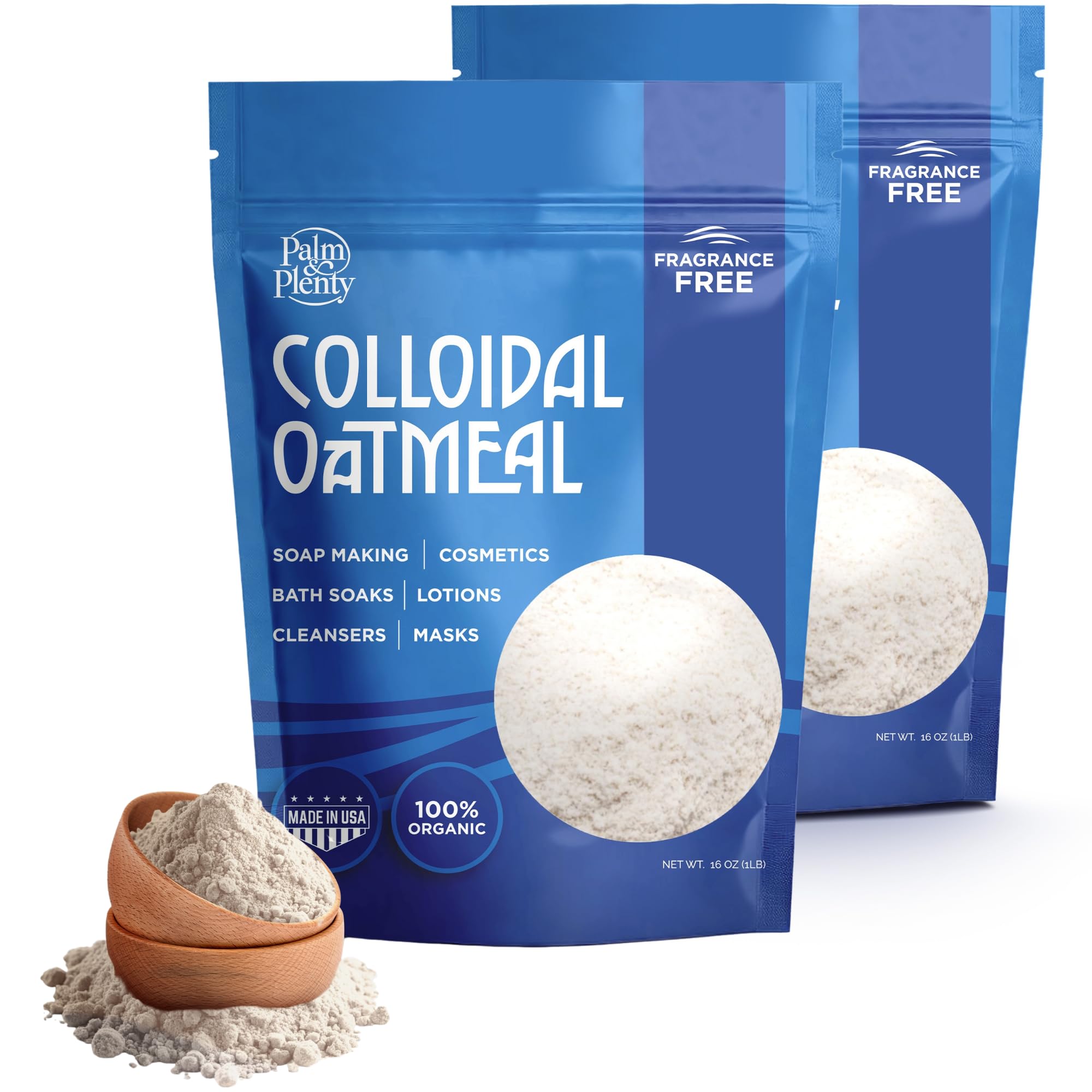 Amazon.com: Palm and Plenty 100% Organic Colloidal Oatmeal - Unscented ...