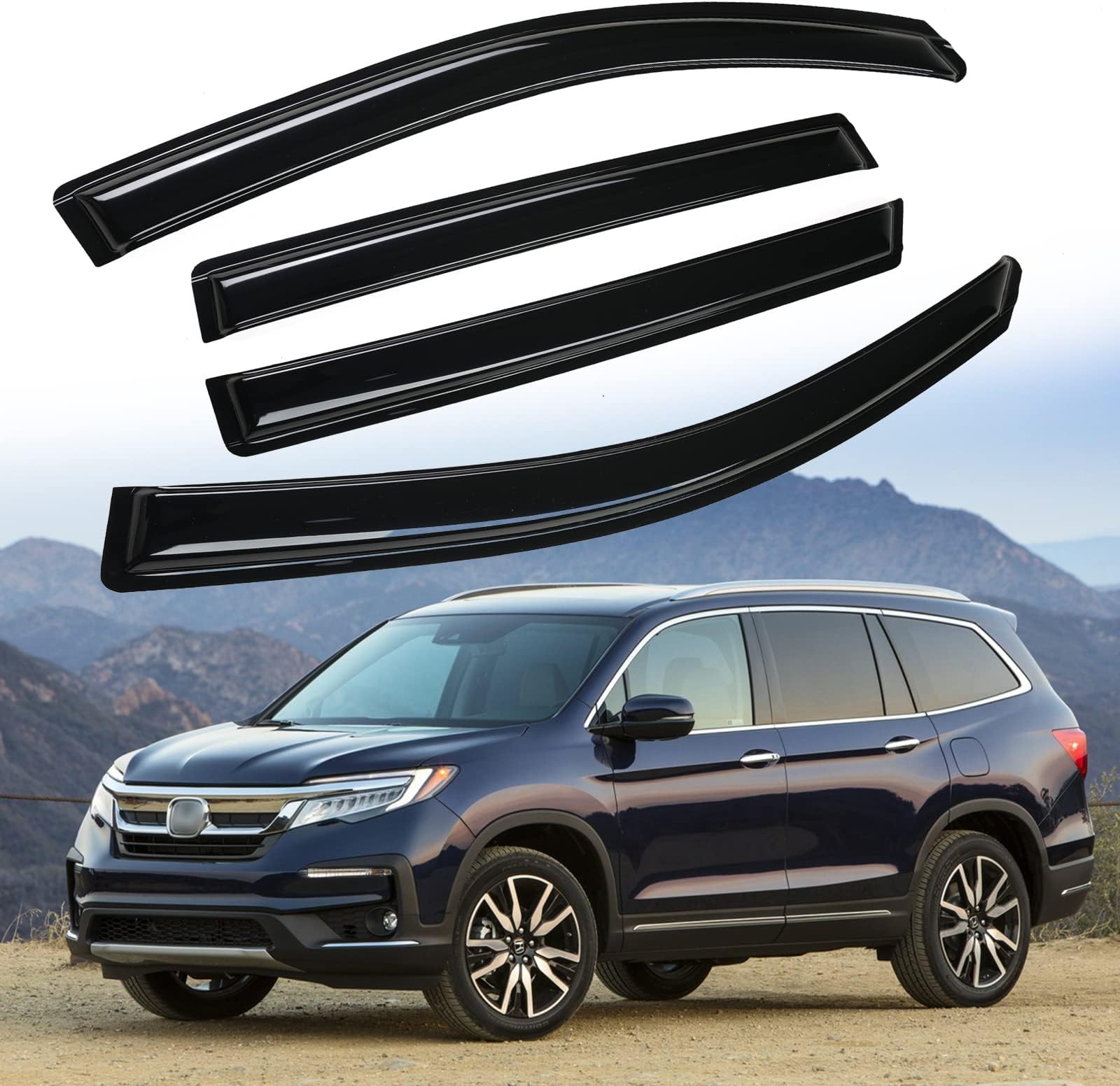 Amazon.com: Lightronic WV194557 in-Channel Side Window Visor Deflector ...