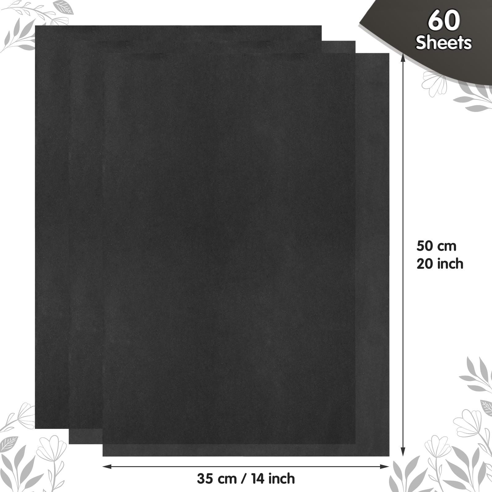 Snapklik.com : Naler 60 Sheets Black Tissue Paper Black Gift Wrapping ...