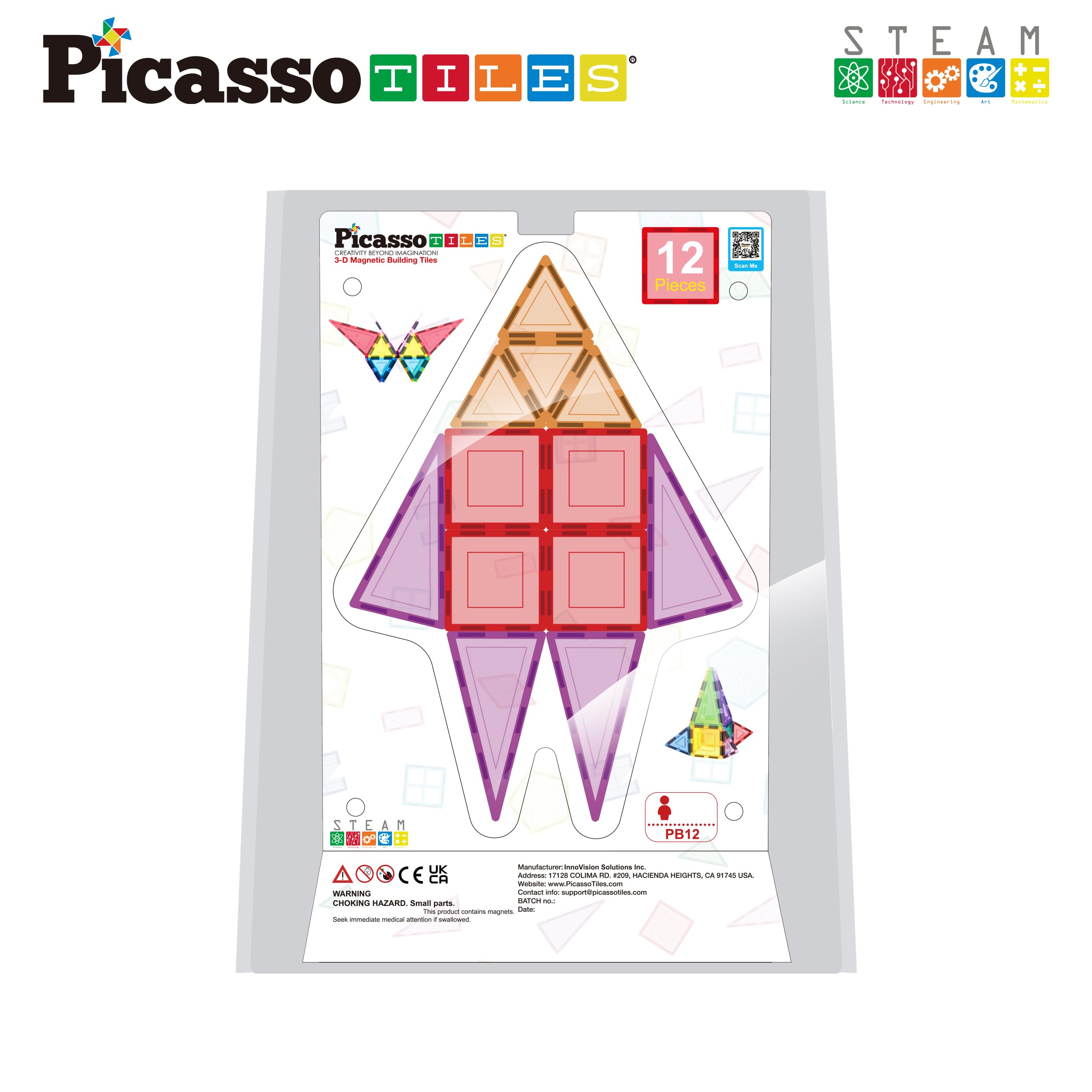 Snapklik.com : 12pc Magnet Tile Building Block Set Magnetic ...