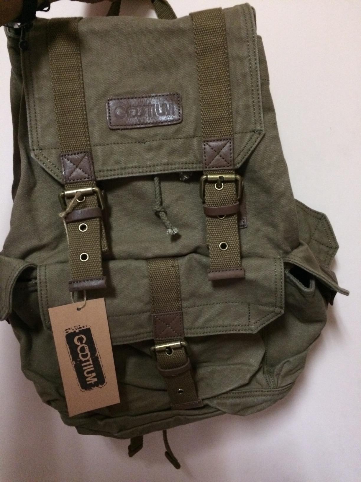 Gootium Canvas Backpack - Vintage Outdoor Rucksack Travel Day Pack ...