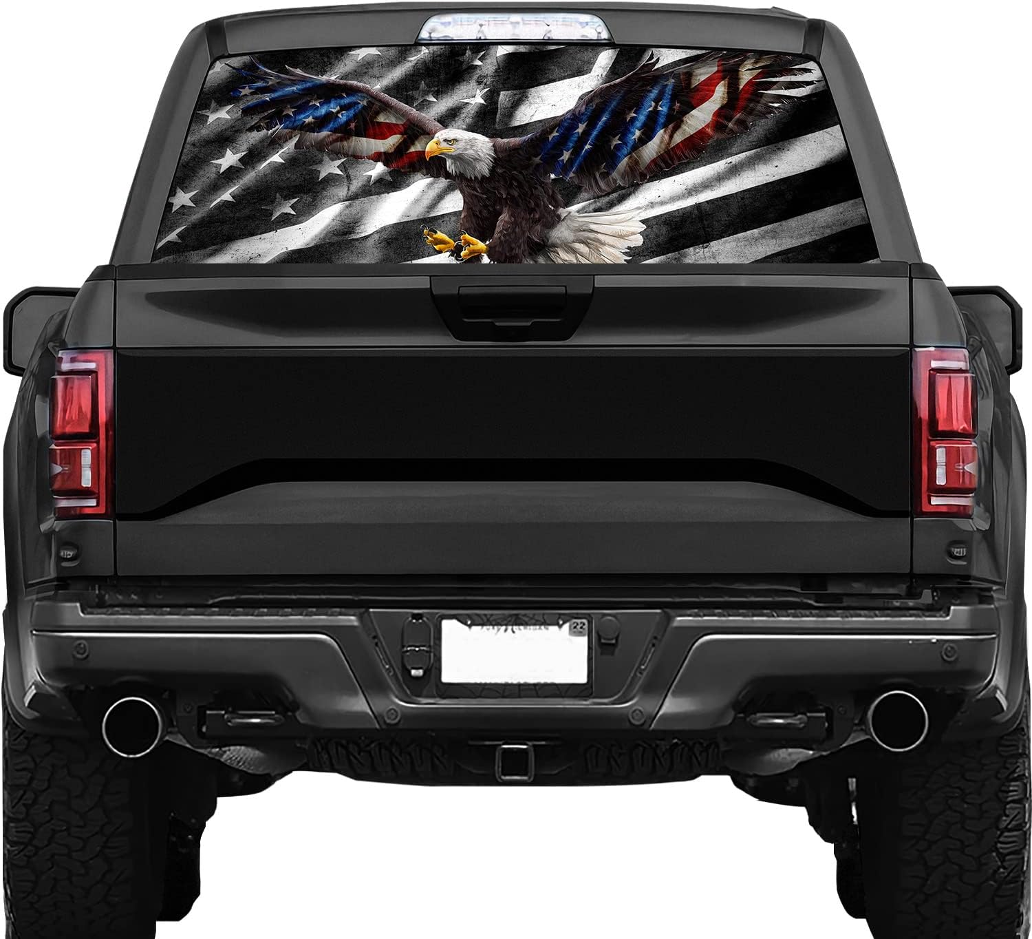 Amazon.com - Rzuiytye Rear Window Decal for Trucks,Eagle American Flag ...