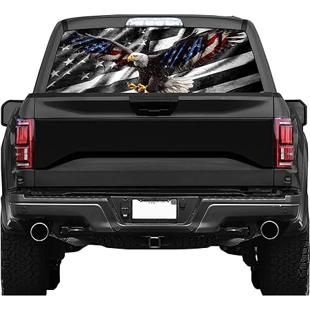 Amazon.com - Rzuiytye Rear Window Decal for Trucks,Eagle American Flag ...