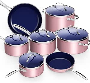 Amazon.com: Nuwave 12pc Forged Lightweight Cookware Set, G10 Healthy Duralon Ceramic Ultra Non ...